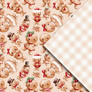Christmas Digital Paper Pack, Gingerbread Man, Festive Scrapbooking ...