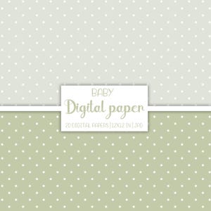 Savage Green Baby Elephant Digital Paper Pack, Instant Download, Gender ...
