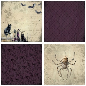 Vintage Halloween Digital Paper Pack, Horror Printable Scrapbooking ...