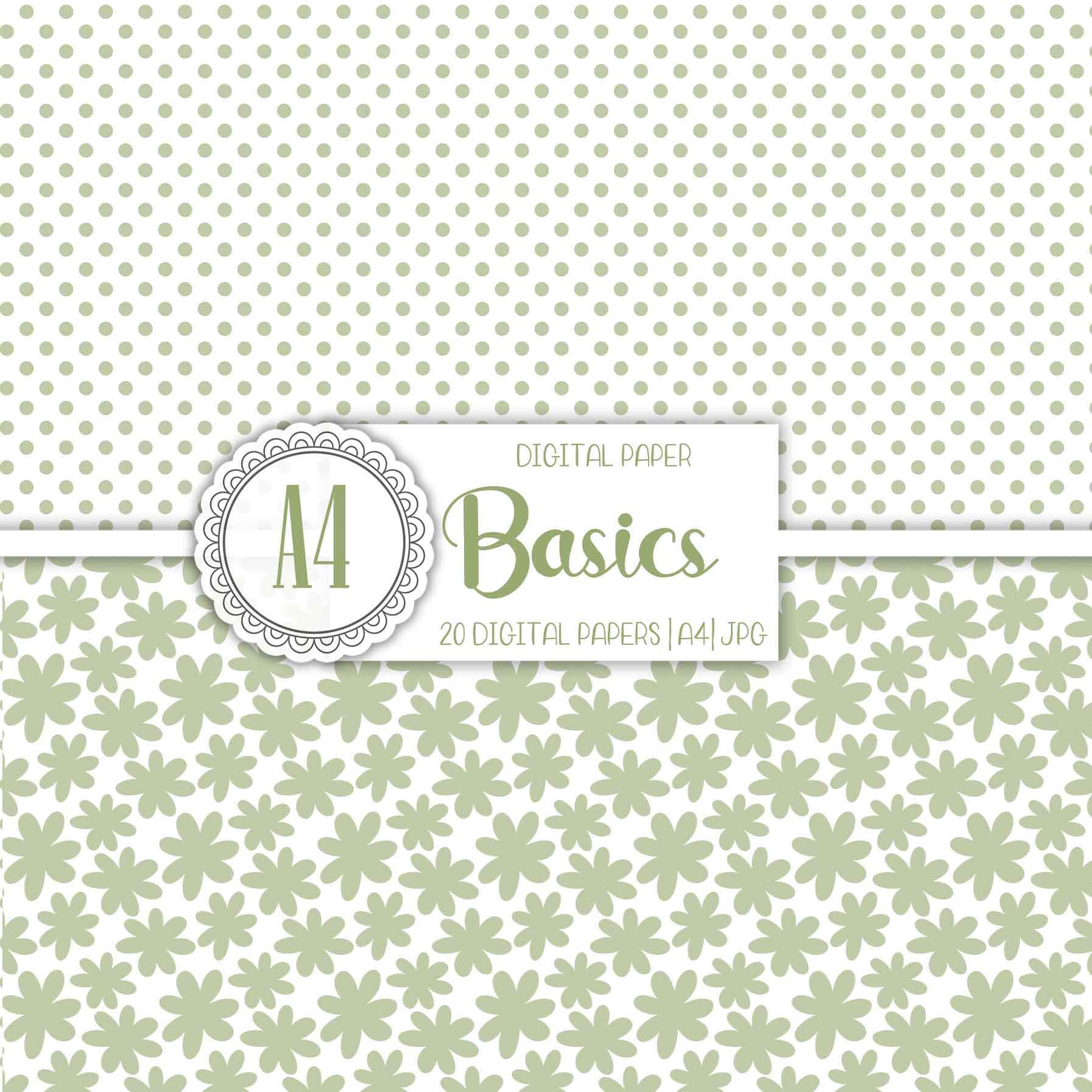 A4 Basic Digital Paper Pack, Baby Shower, Gender Neutral, Scrapbook ...