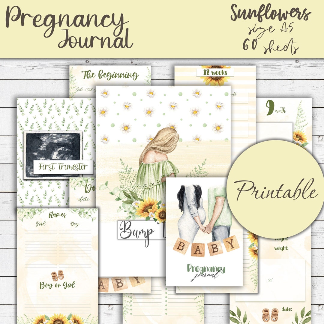 Printable Pregnancy Journal, Digital Pregnancy Planner, Bump to Baby ...