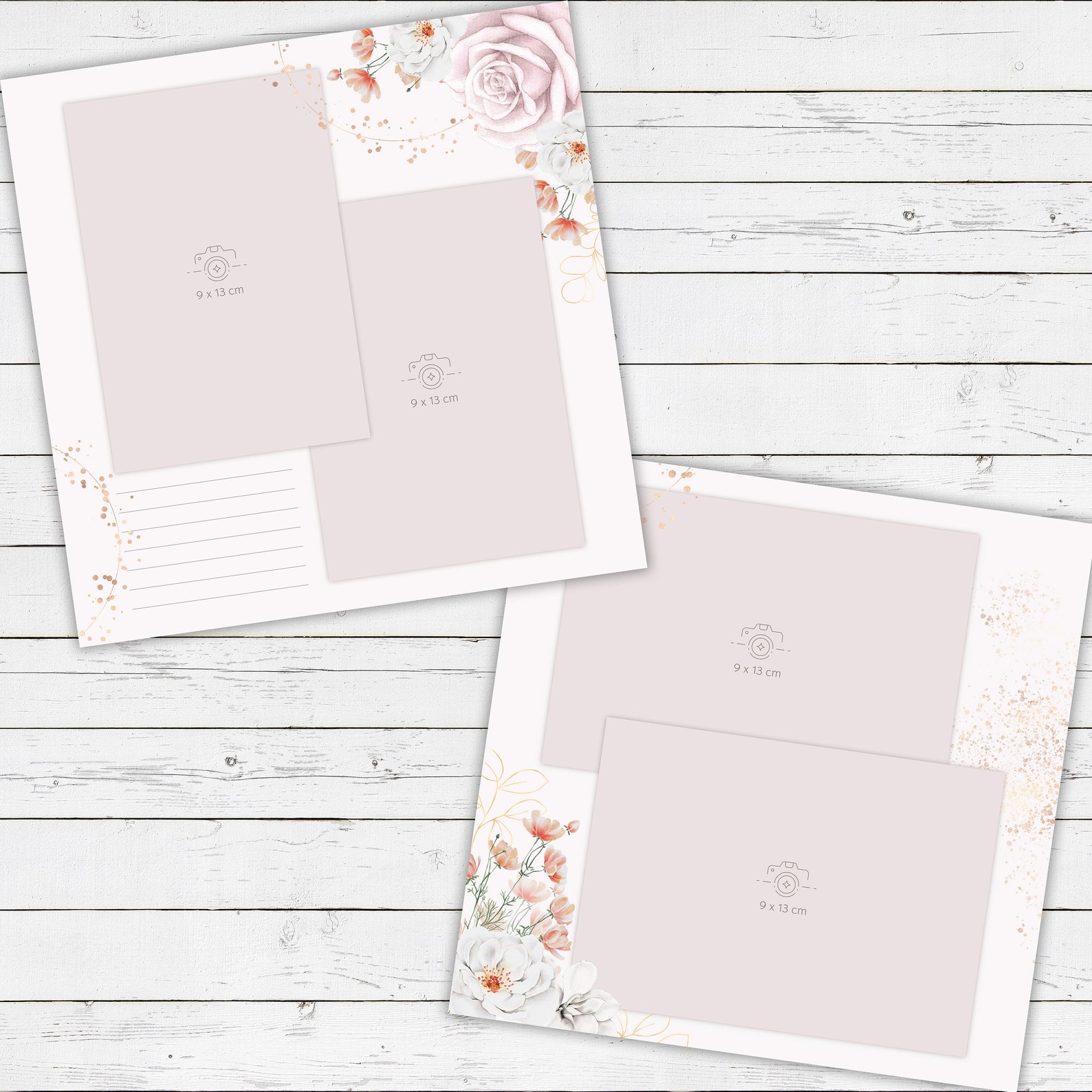 Digital Paper Pack, Record Memories Album Template, Printable Photo ...