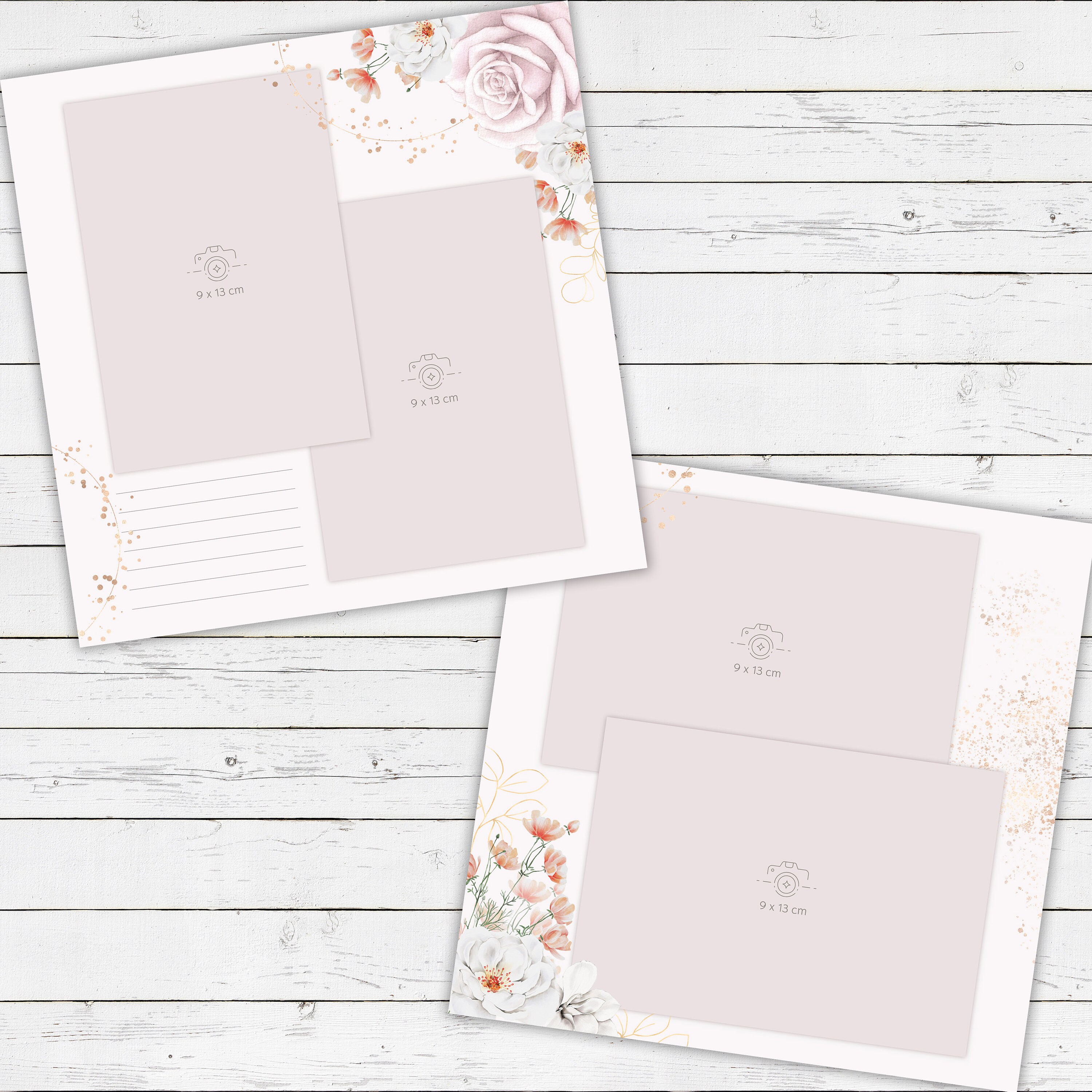 Digital Paper Pack, Record Memories Album Template, Printable Photo ...