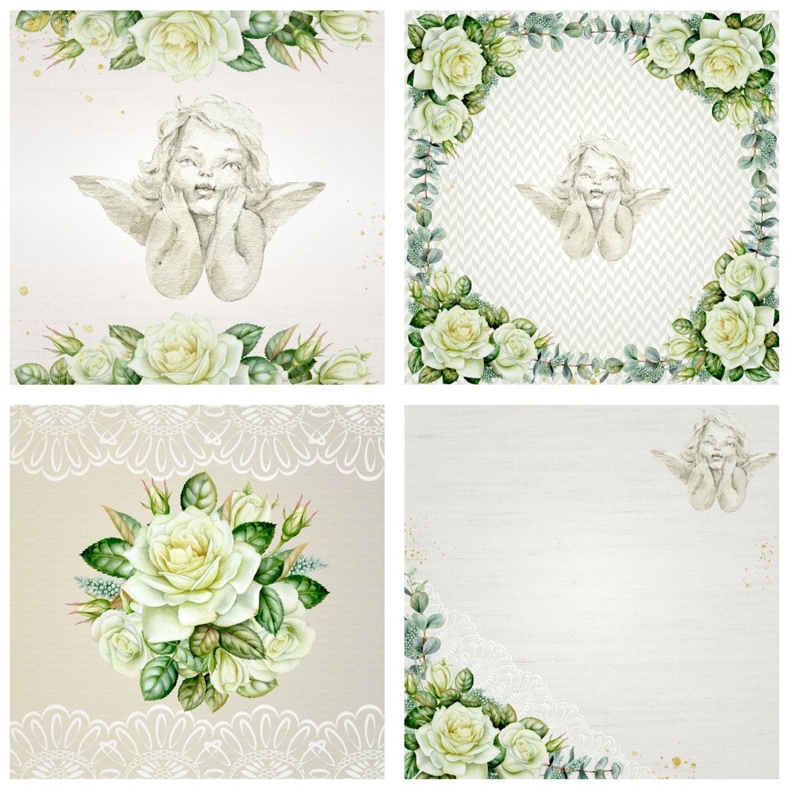 Baptism Digital Paper Pack, Christening Collection, First Communion ...