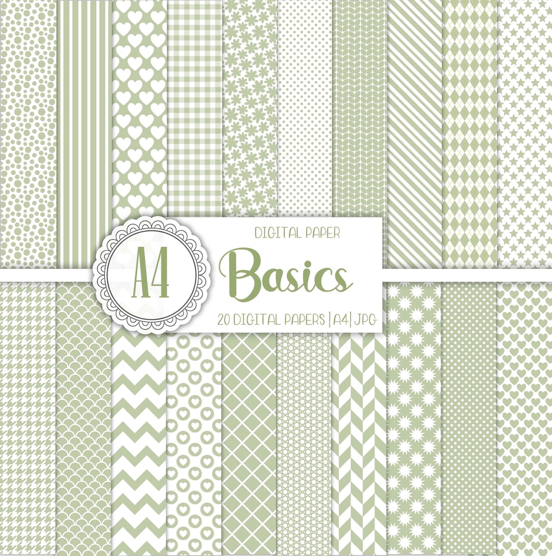 A4 Basic Digital Paper Pack, Baby Shower, Gender Neutral, Scrapbook ...