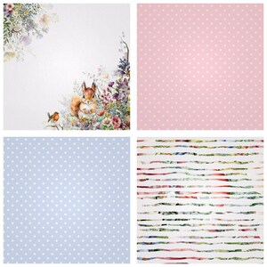 Baby Cute Forest Animals Digital Paper Pack, Wild Flowers Printable ...