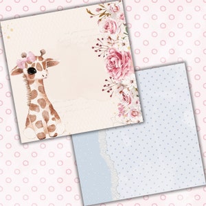 Jungle Girl Digital Paper, Safari Nursery Printables, Pink Baby Girl ...