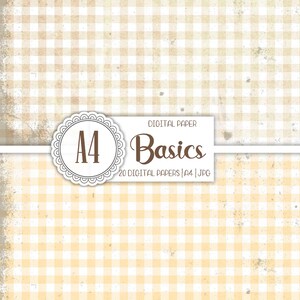 A4 Basic Digital Paper Pack, Boho Beige Distress, Instant Download ...