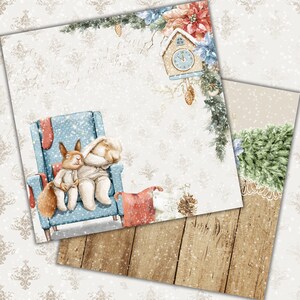 Christmas Digital Paper, Woodland Christmas, Forest Animals, Winter ...