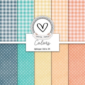 Colorful Digital Scrapbook Paper Pack 12x12, Baby Girl, Baby Boy ...