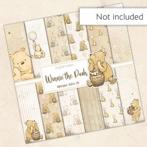 Winnie the Pooh Printable Ephemera Kit, Digital Junk Journal, Baby ...