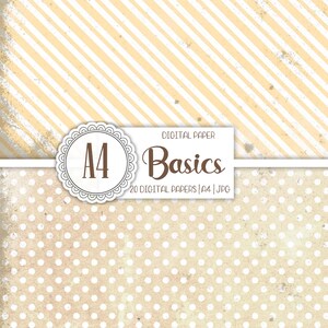 A4 Basic Digital Paper Pack, Boho Beige Distress, Instant Download ...