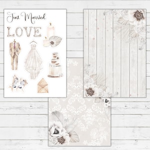 A4 Wedding Lace Digital Paper, Neutral Boho Background, Watercolor ...