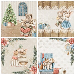 Christmas Digital Paper, Woodland Christmas, Forest Animals, Winter ...