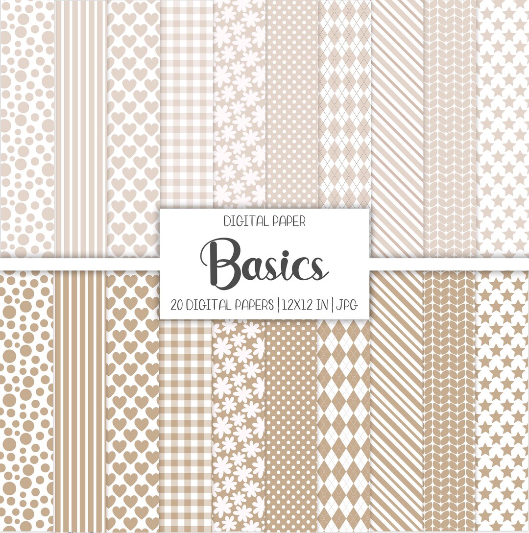 Basic Digital Paper Pack, Boho Brown Background, Instant Download ...
