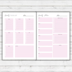 Printable Planner, Daily Planner, Weekly Planner, Monthly Planner, Pink ...