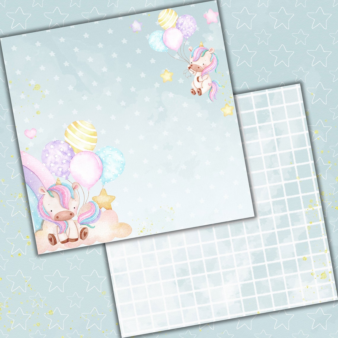 Unicorn Digital Paper Pastel Rainbow Seamless Pattern Baby - Etsy