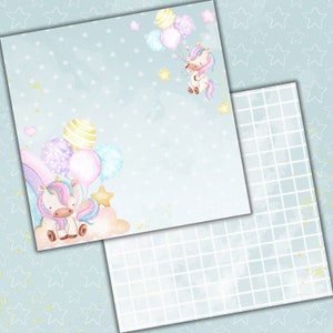 Unicorn Digital Paper, Pastel Rainbow Seamless Pattern, Baby, Newborn ...