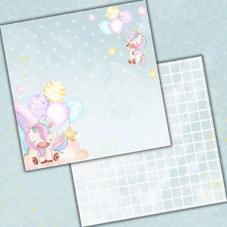 Unicorn Digital Paper Pastel Rainbow Seamless Pattern Baby - Etsy