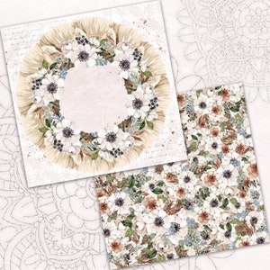 Boho Flower Digital Paper Pack, Blush Floral Pattern, Scrapbooking ...