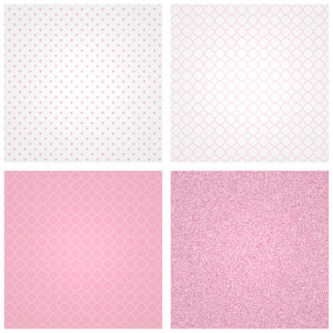 Pastel Pink Digital Paper Pack 12x12, Princess Swan Scrapbook Set ...