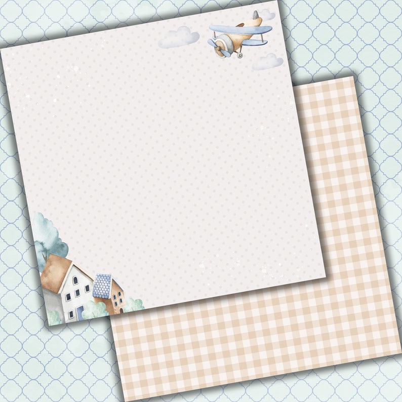 Airplane Digital Paper for Boys Nursery Background Instant - Etsy