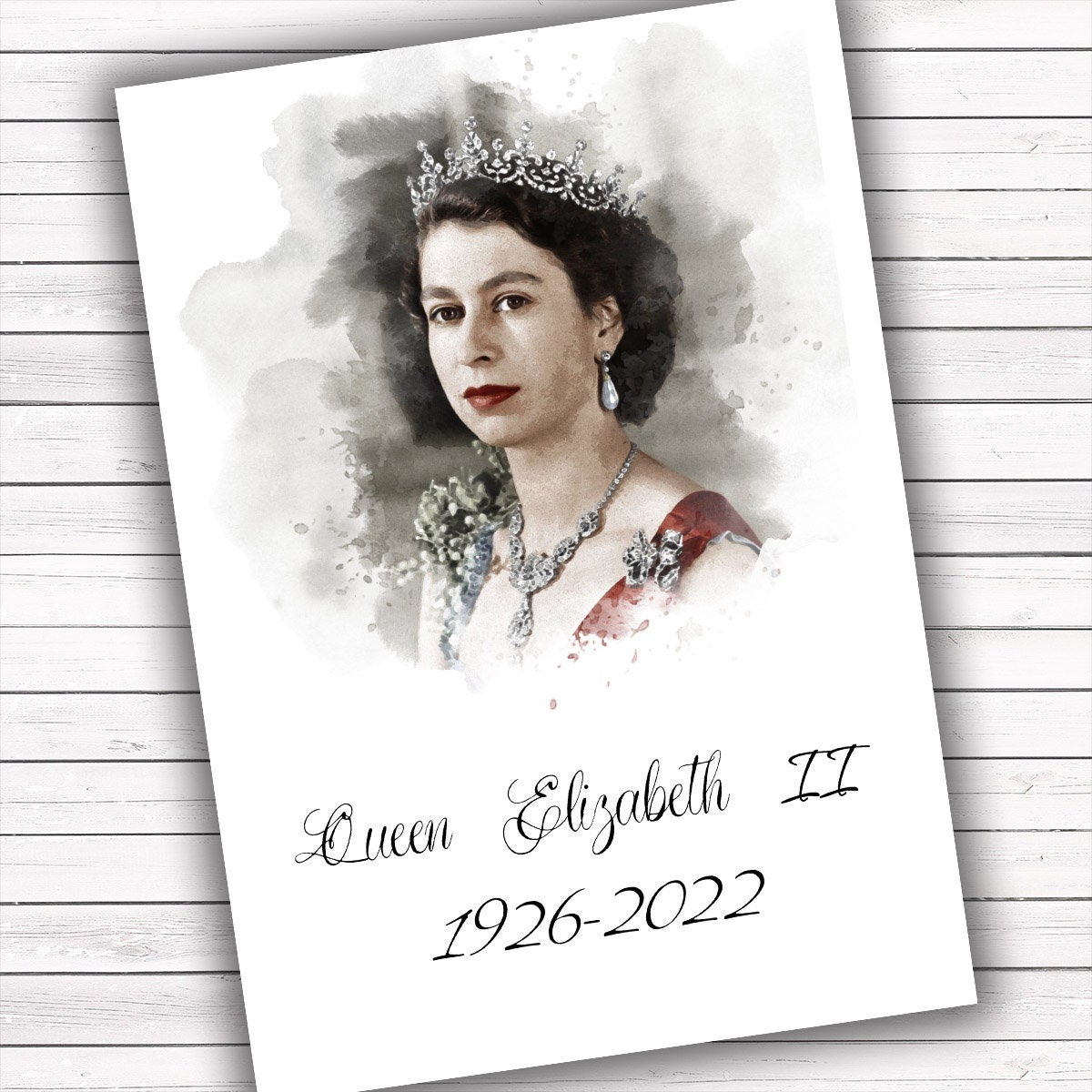 Digital Queen Elizabeth Poster, RIP, Queen Elizabeth II Memorial Poster