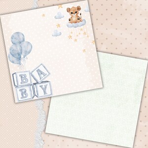 Cute Jungle Animals Digital Paper Pack, Watercolor Baby Safari Animals ...