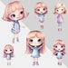 Watercolor Sweet Girl Clipart Set, Baby Girl Illustrations Bundle ...