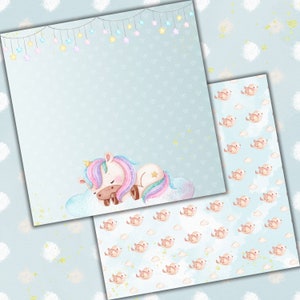 Unicorn Digital Paper, Pastel Rainbow Seamless Pattern, Baby, Newborn ...