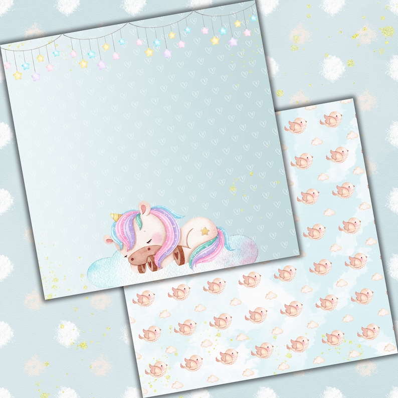 Unicorn Digital Paper Pastel Rainbow Seamless Pattern Baby - Etsy