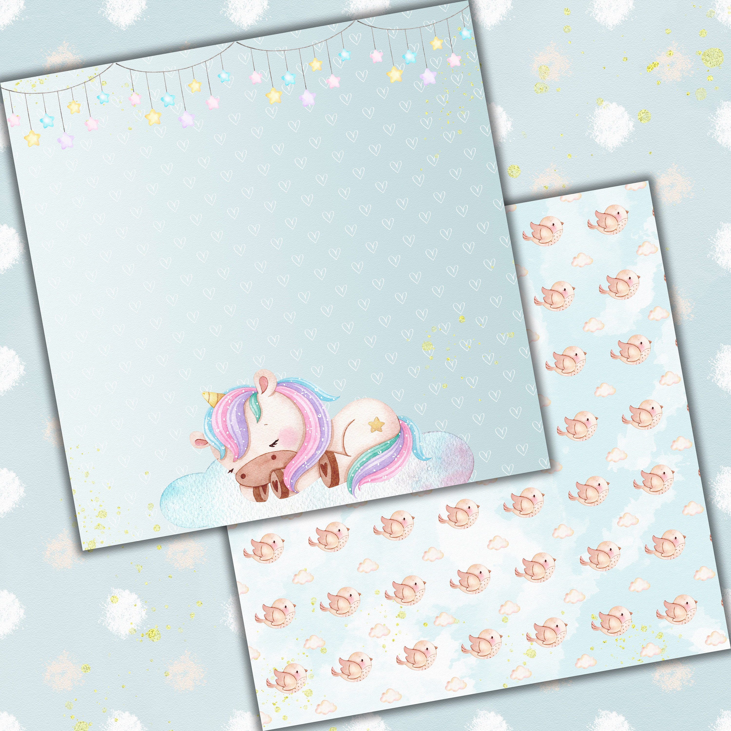 Unicorn Digital Paper Pastel Rainbow Seamless Pattern Baby - Etsy