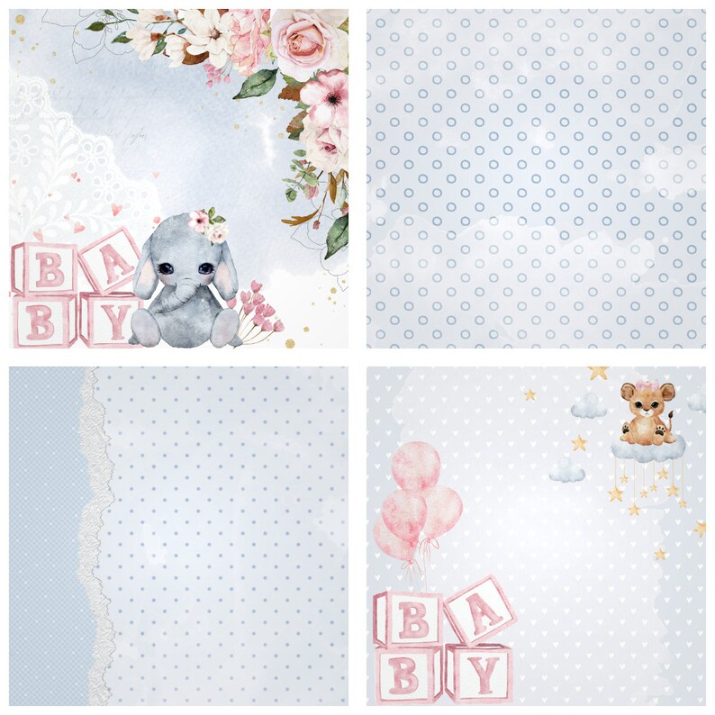 Jungle Girl Digital Paper, Safari Nursery Printables, Pink Baby Girl ...