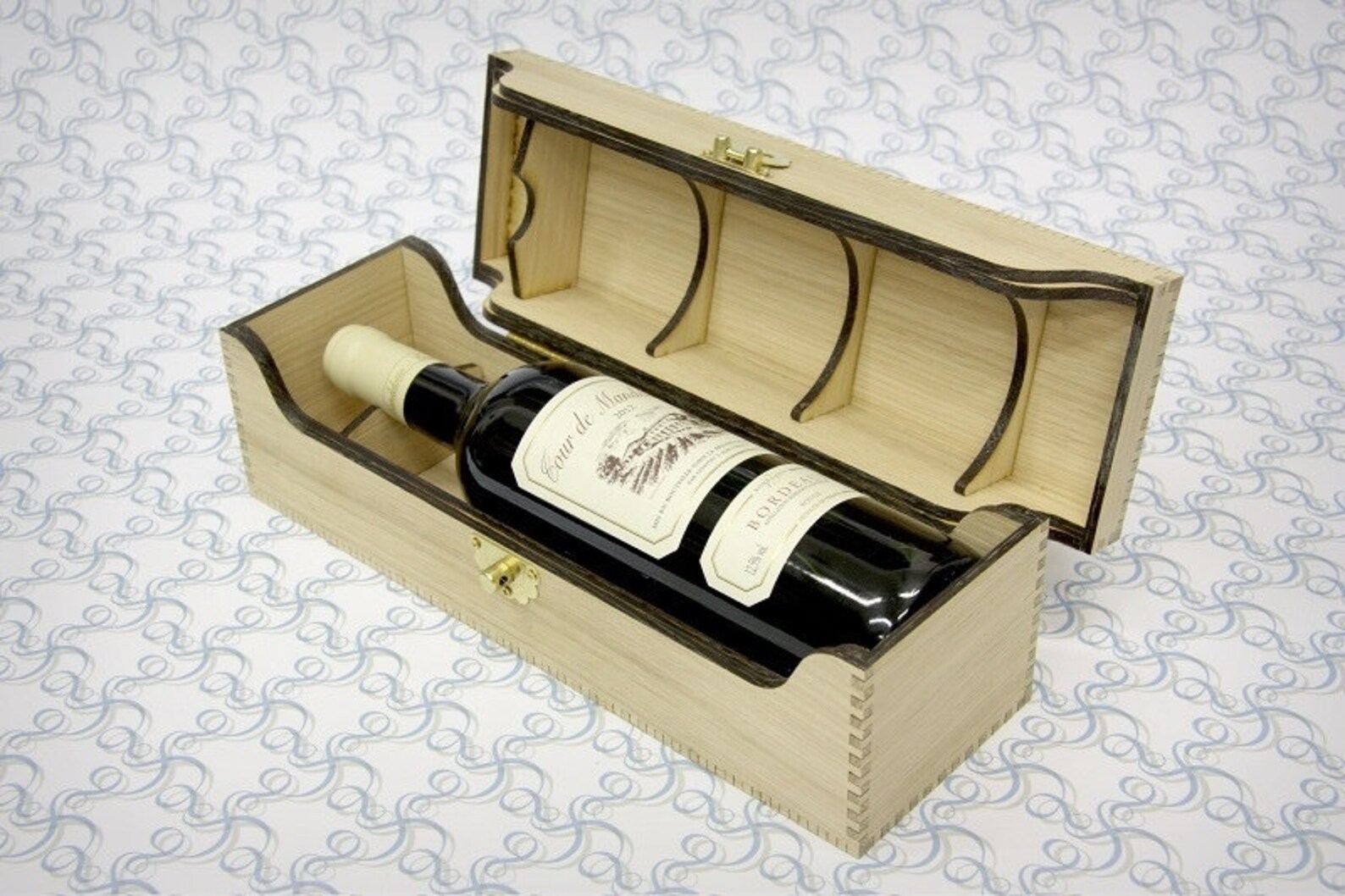 Wein Flasche Box Laser Geschnitten Dateien Svg Dxf Cdr Etsy