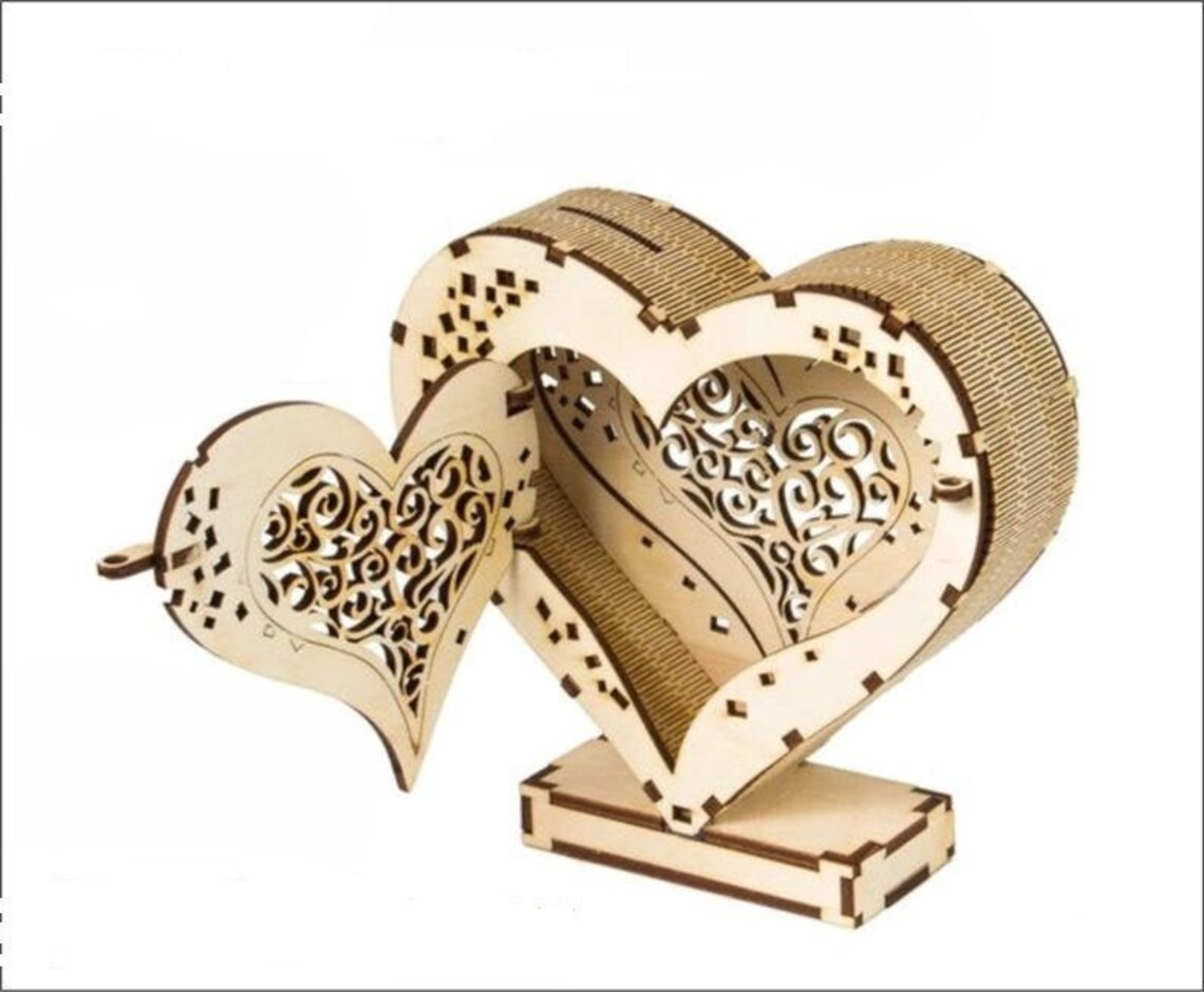 Box heart.Vector projects for CNC router and laser cutting | Etsy