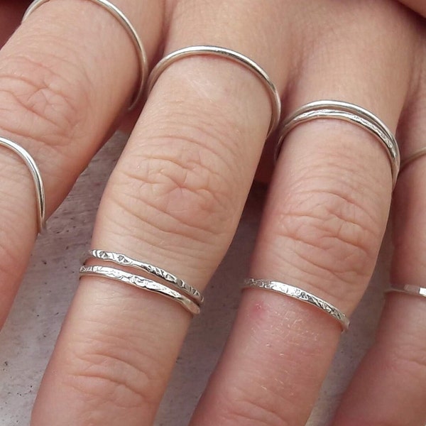 Silver Stack Ring - Etsy UK