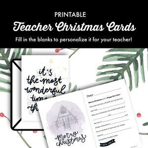 Christmas Card for Teachers Printable, Teacher Christmas Card ...