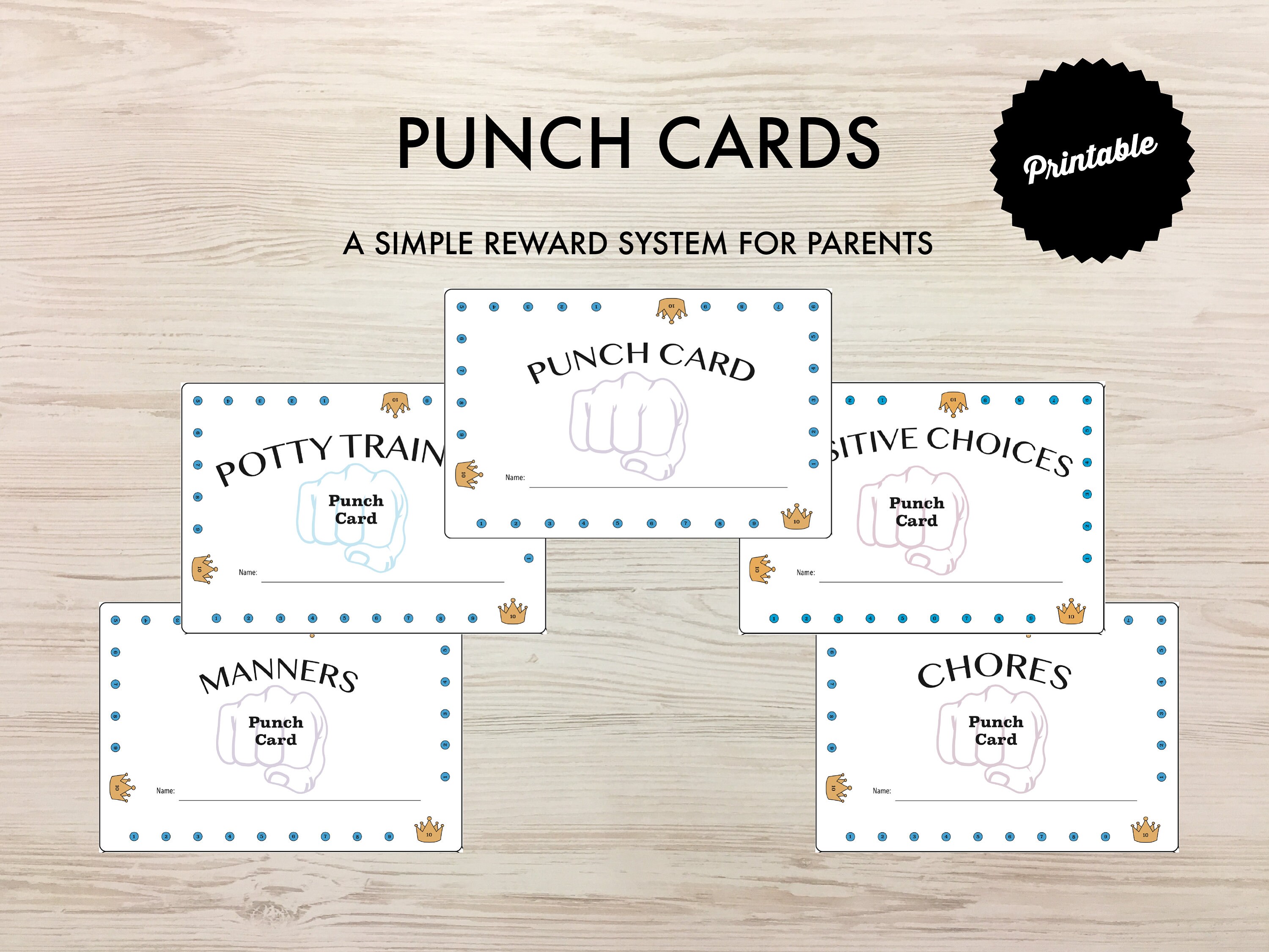Punch Card Reward System Positive Parenting - Etsy