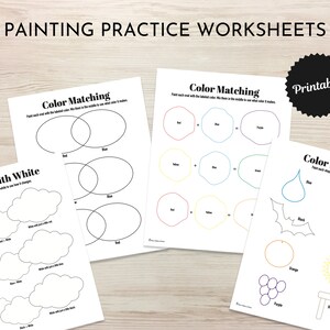 Preschool Painting Worksheet, Paint Color Practice, Color Recognition ...