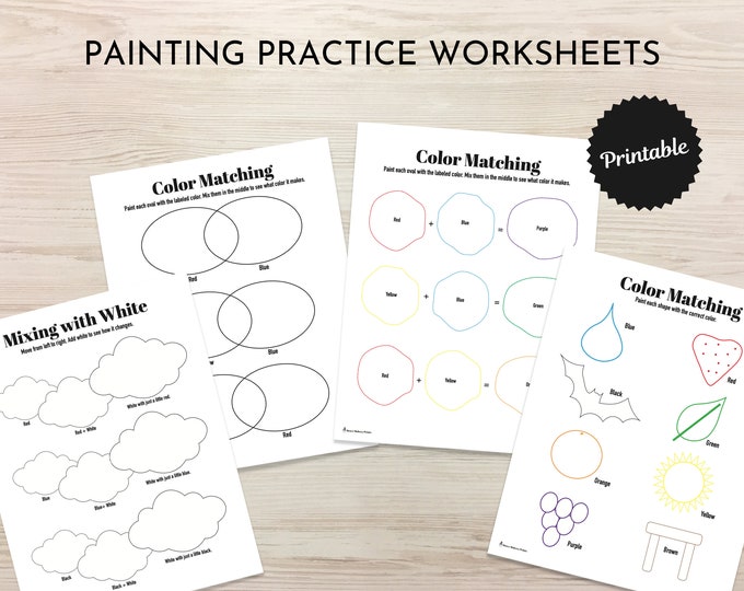 Preschool Painting Worksheet, Paint Color Practice, Color Recognition ...
