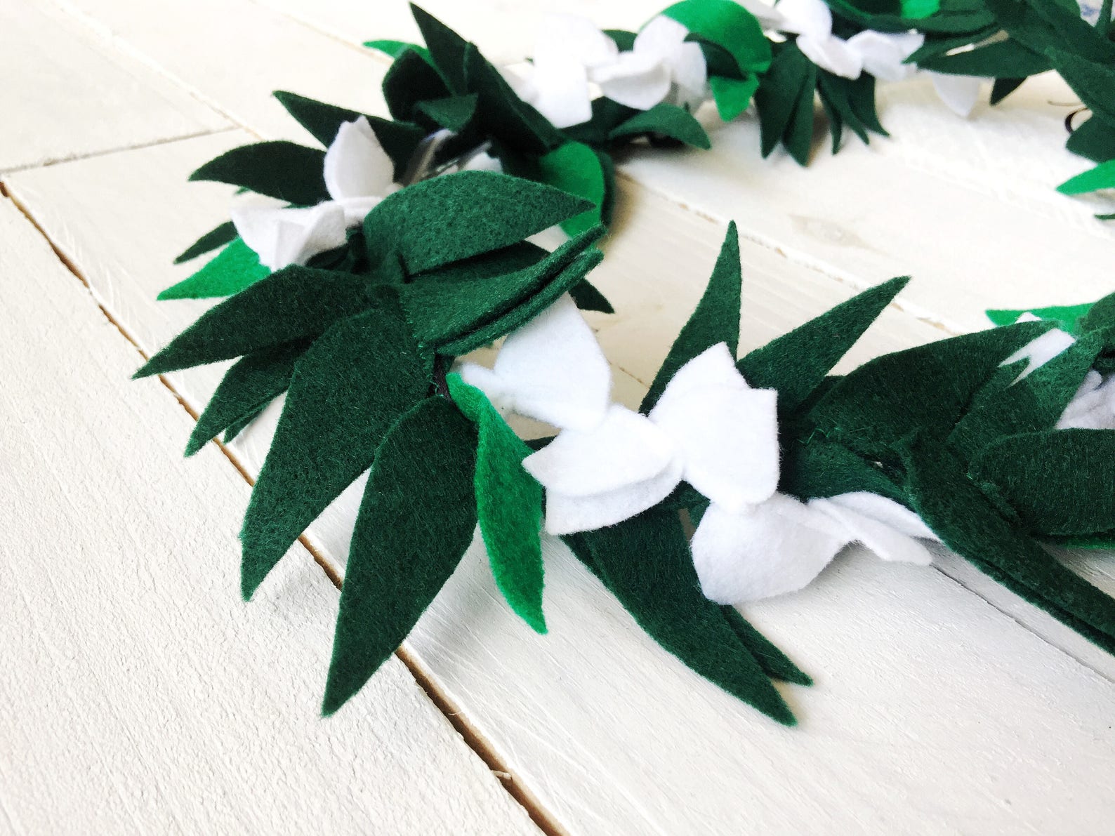 White Flower Felt Lei Lei for Kids Lei for Women Flower and - Etsy