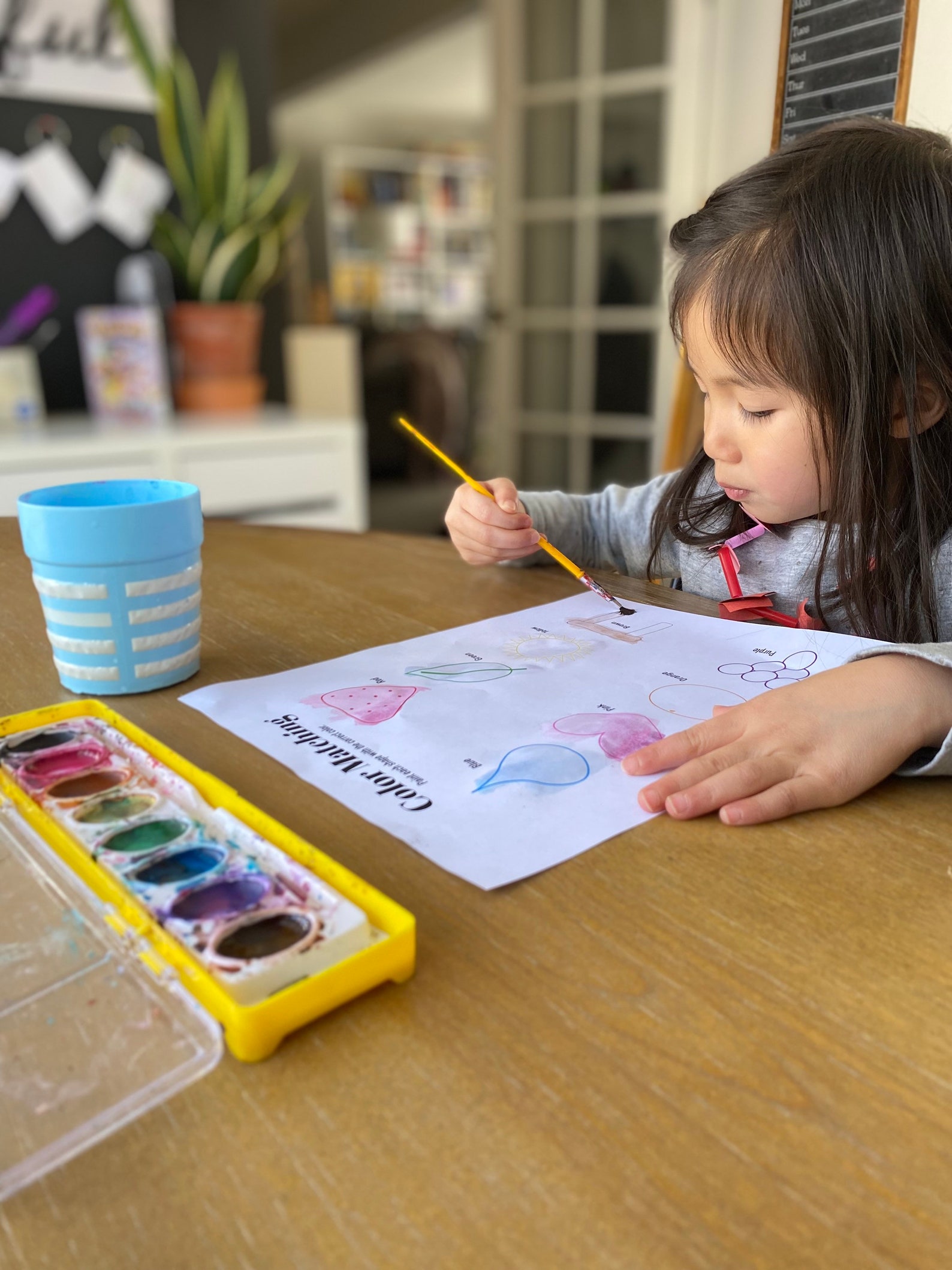 Preschool Painting Worksheet Paint Color Practice Color - Etsy