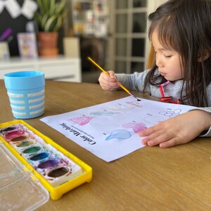 Preschool Painting Worksheet, Paint Color Practice, Color Recognition ...