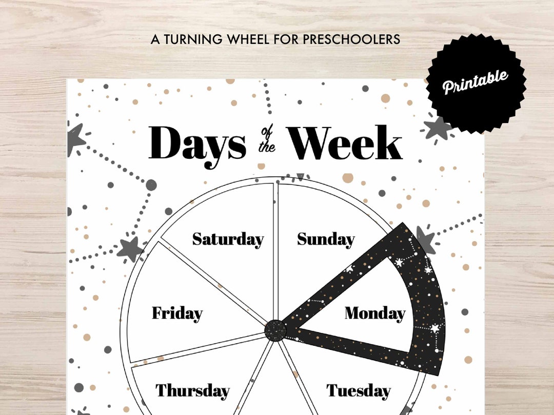 Days of the Week Wheel Printable - Etsy