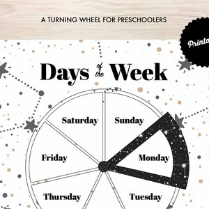 Days of the Week Wheel Printable - Etsy