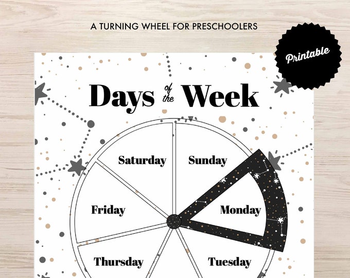 Days of the Week Wheel Printable - Etsy