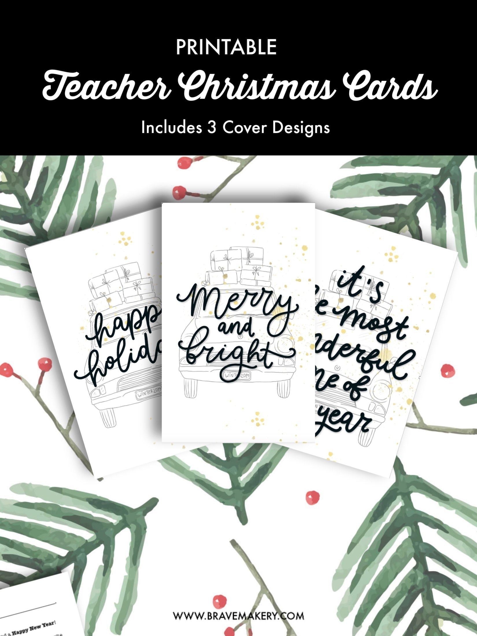 Christmas Card for Teachers Printable, Teacher Christmas Card ...