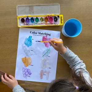 Preschool Painting Worksheet, Paint Color Practice, Color Recognition ...