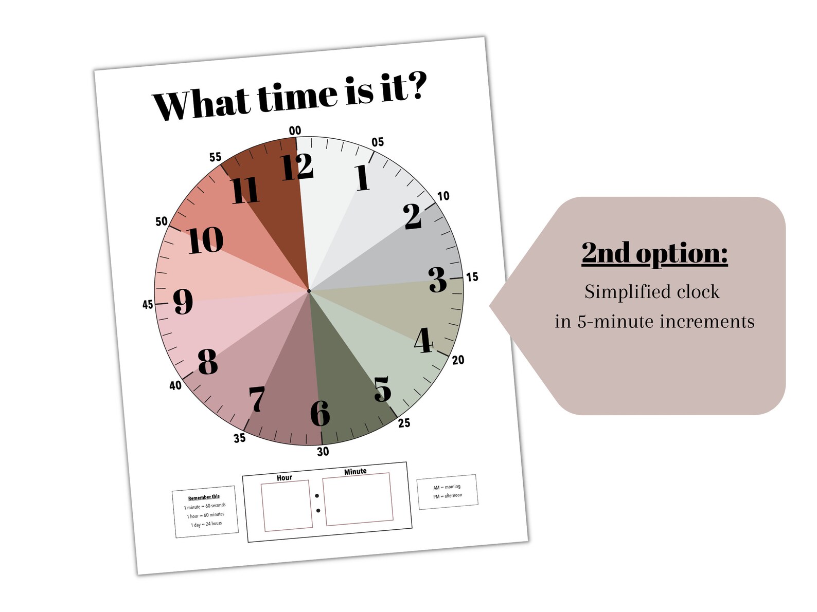 Telling Time What Time is It Printable Clock Digital - Etsy