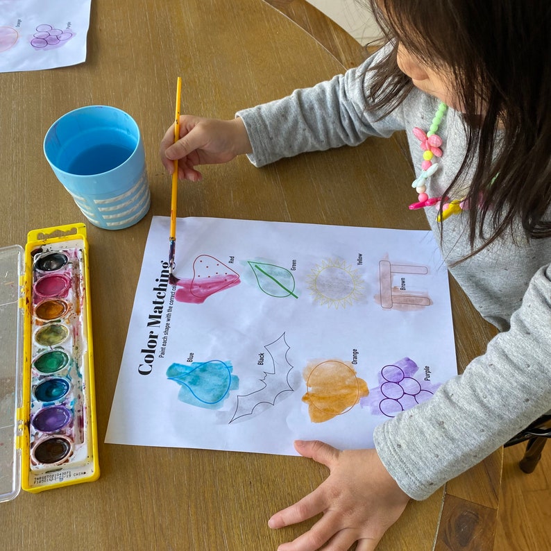 Preschool Painting Worksheet Paint Color Practice Color - Etsy